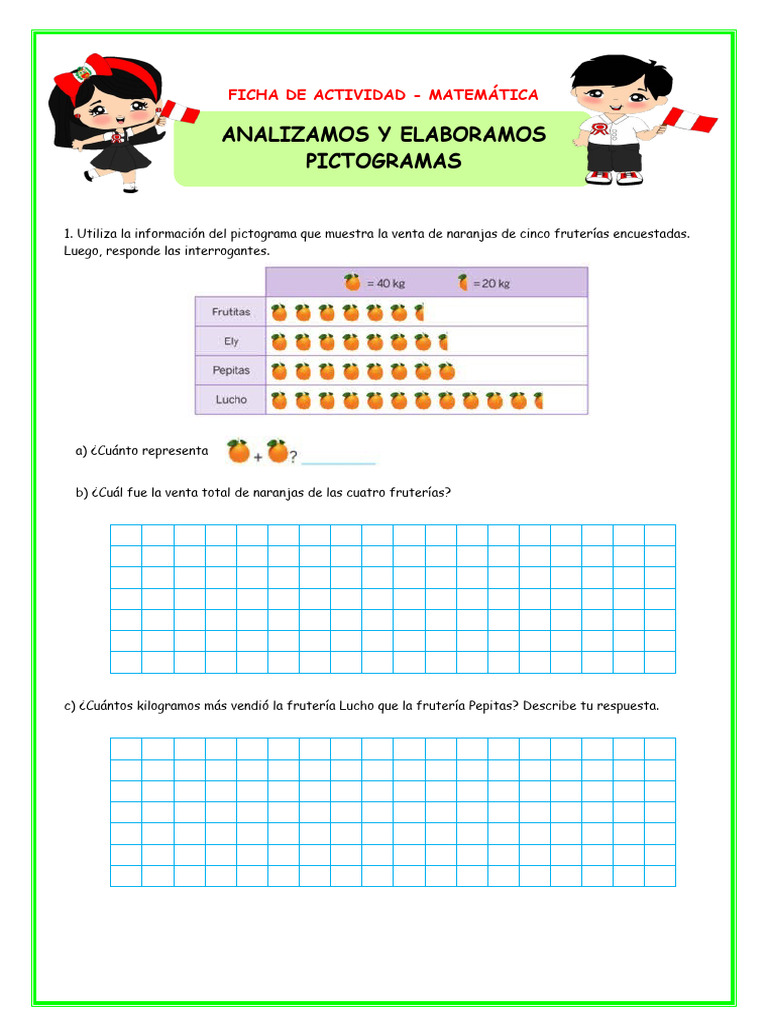 Ficha-Lun-Mat - Analizamos y Elaboramos Pictogramas | PDF