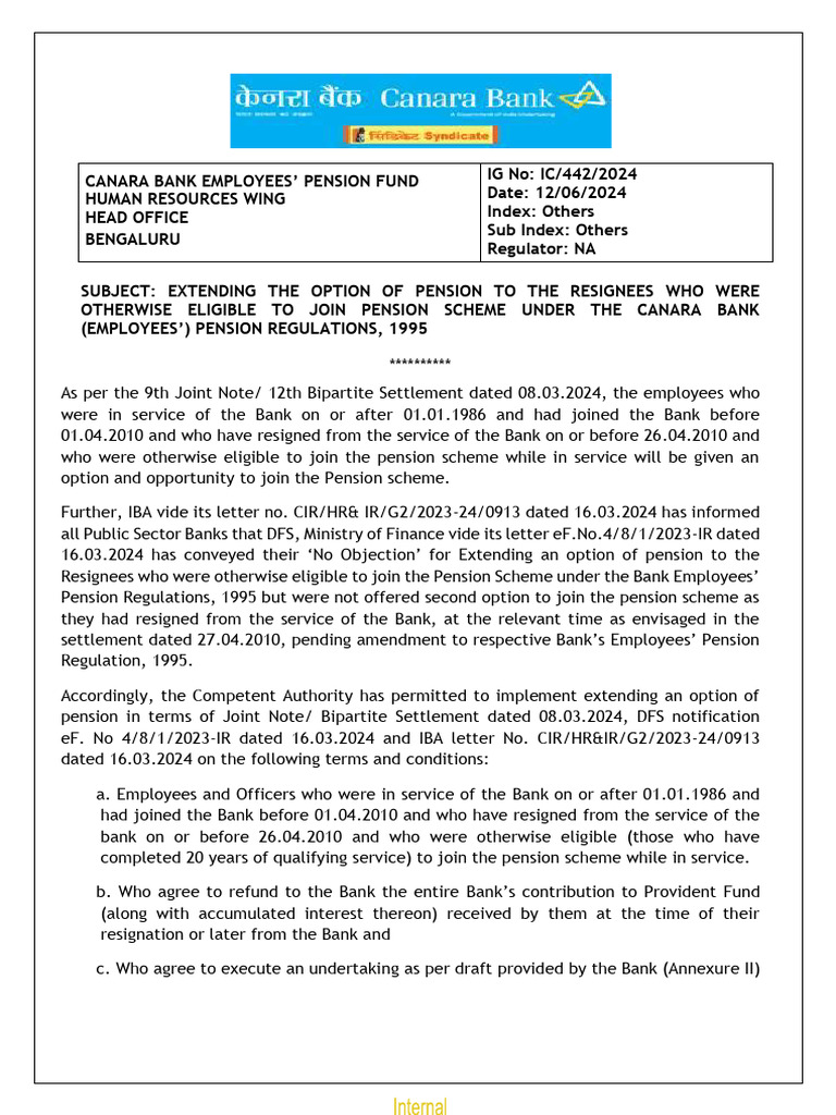 Pension Opt To Resignees 442 2024 | PDF | Pension | Employment