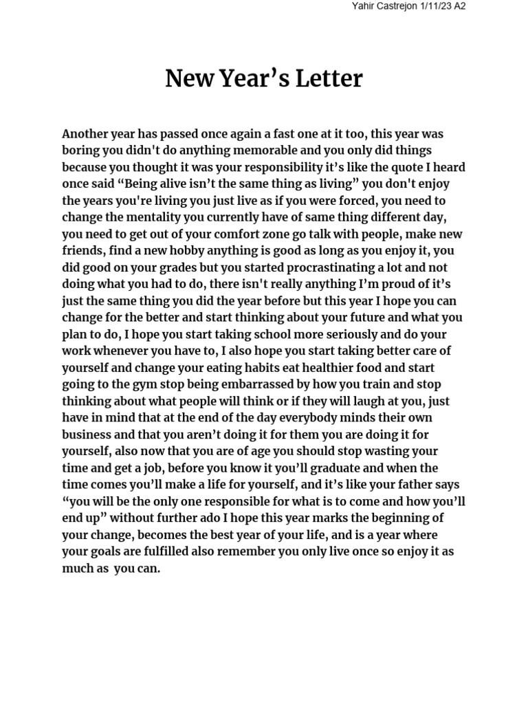 New Year's Letter YC | PDF