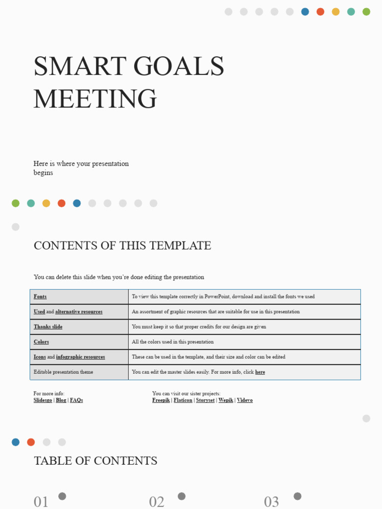 SMART Goals Meeting by Slidesgo | PDF | Planets | Saturn