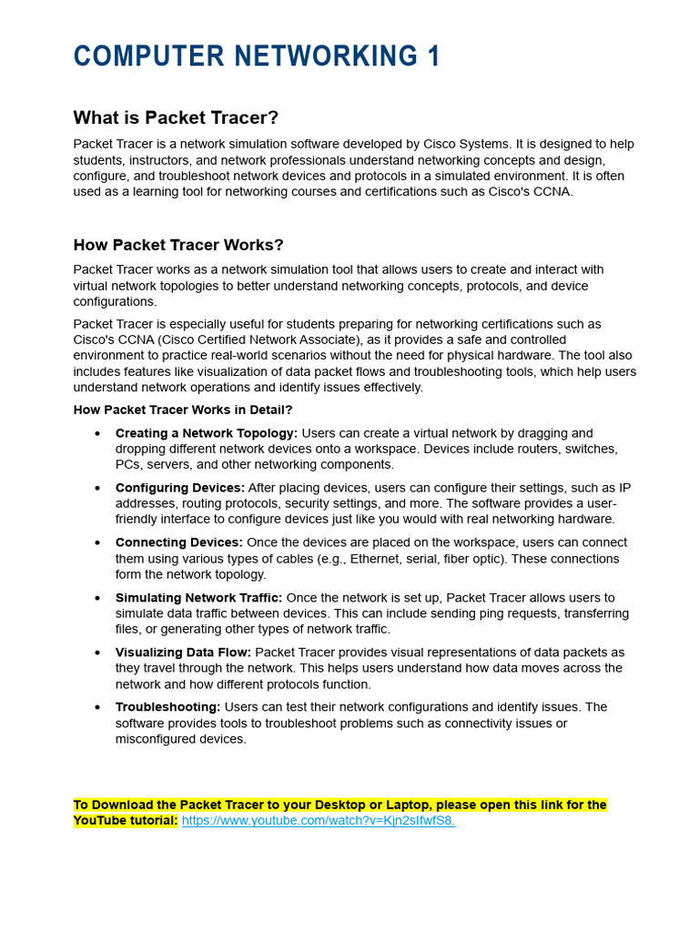 Packet Tracer | PDF | Computer Network | Cisco Certifications