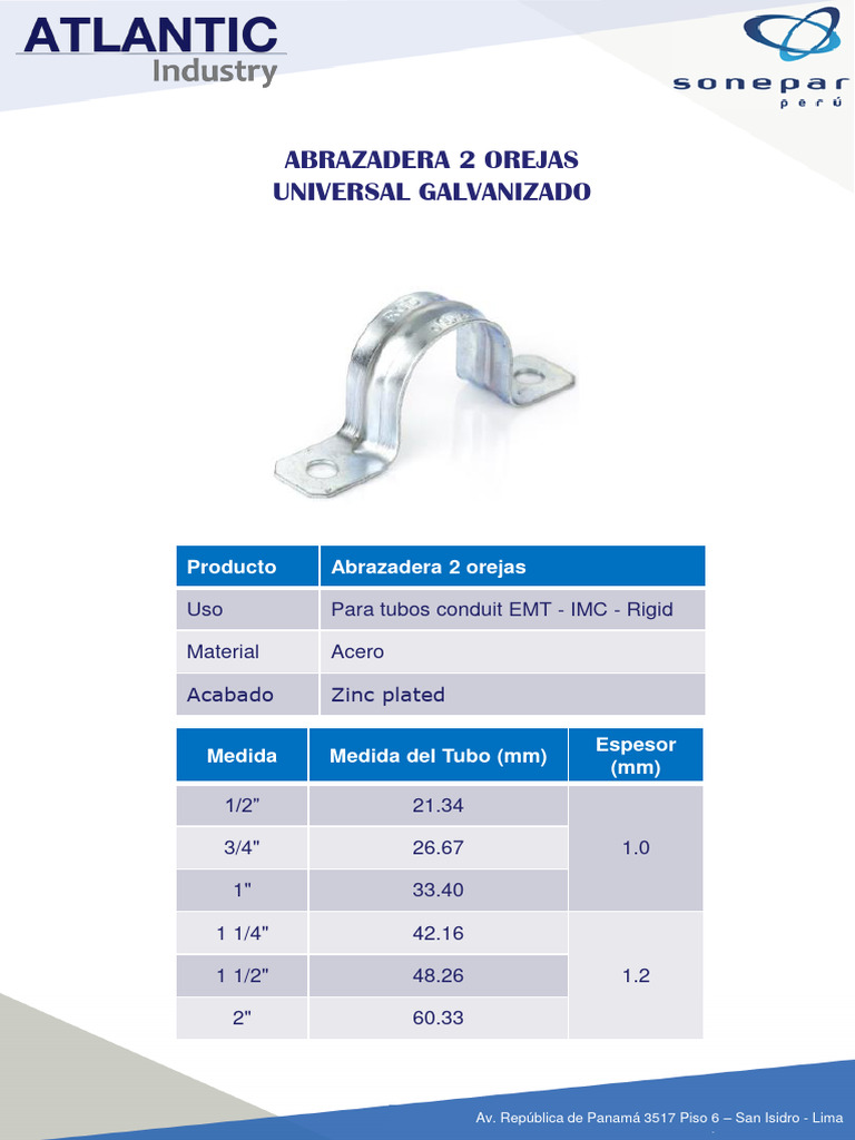 Ficha Técnica - ABRAZADERAS | PDF | Procesos industriales | Ciencias fisicas