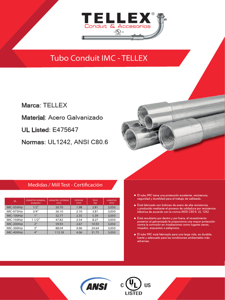 Ficha Técnica Tellex Tubo Imc | PDF