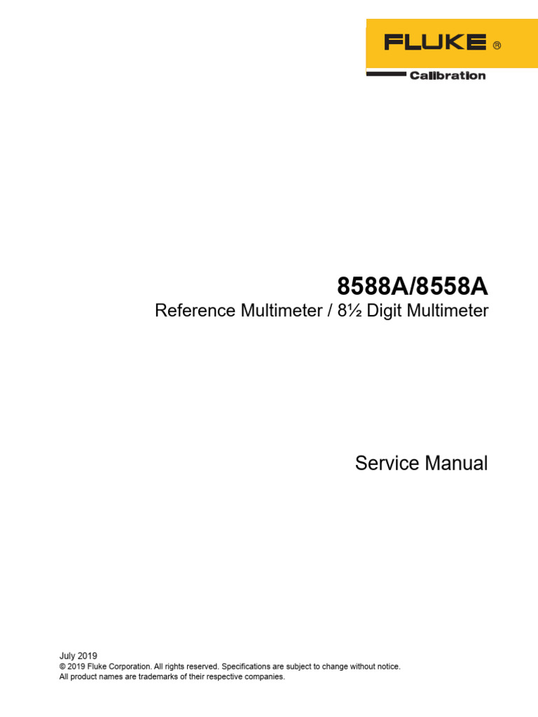 8588A/8558A Multimeter Service Manual | PDF | Calibration | Analog To ...