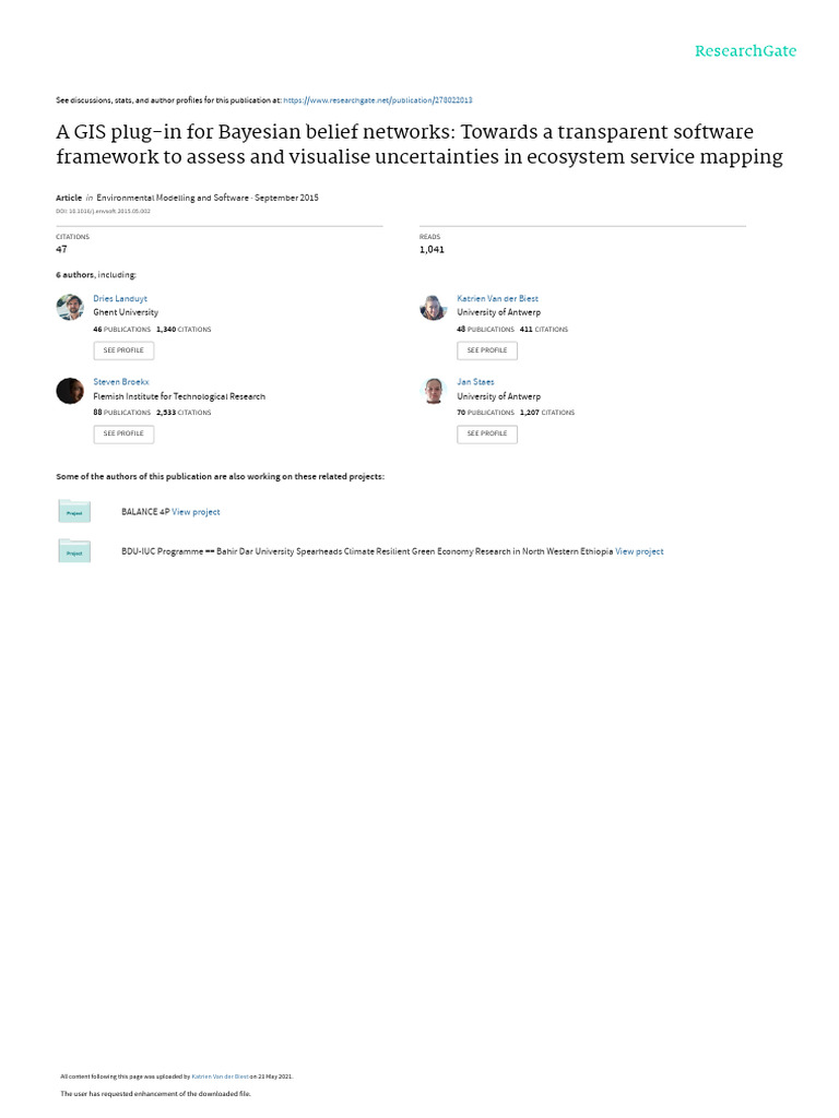 A GIS Plug-In For Bayesian Belief Networks Towards A Transparent Software | PDF | Bayesian ...