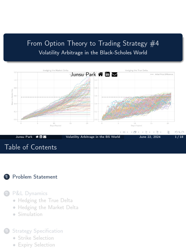 Volatility Arbitrage in The Black Scholes World | PDF | Greeks (Finance ...