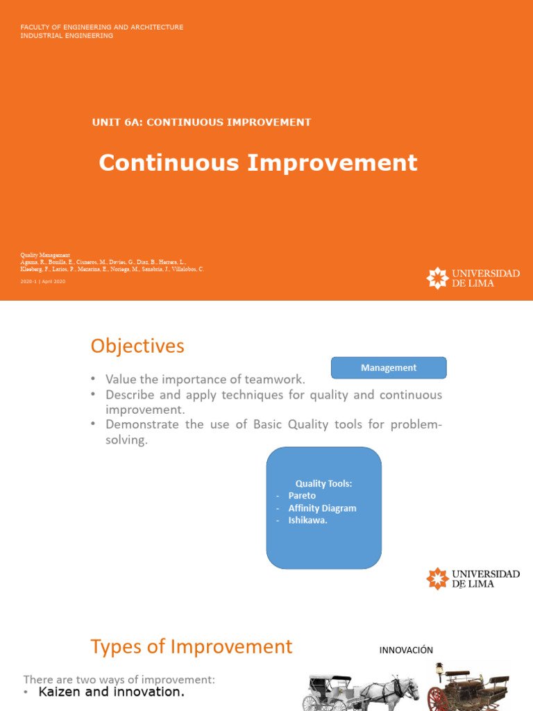 2020 UNIT 6A - Continuous Improvement | PDF | Brainstorming | Causality
