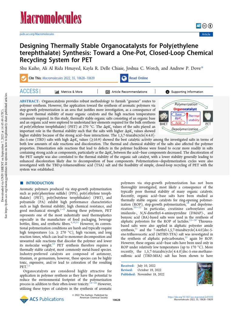 Acs Macromol 2c01410 | PDF | Polyester | Polymers