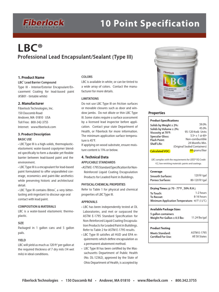 Fiberlock LBC - 10 - Point - Spec0219-1 | PDF | Paint | Rust