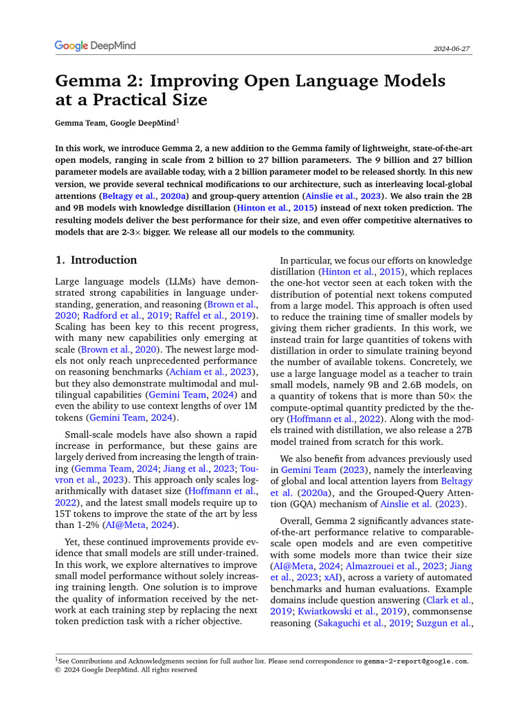 Gemma 2 Report | PDF