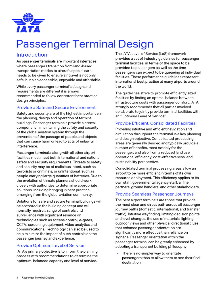 Passenger Terminal Design Best Practices | PDF | Airport | System