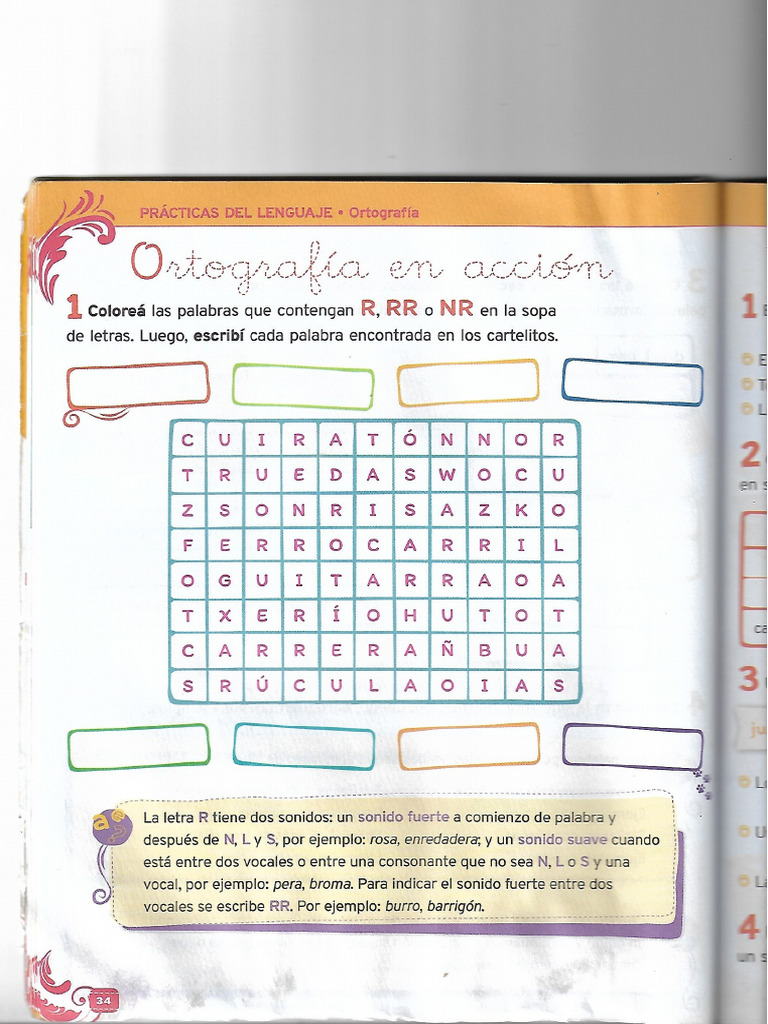 Sopa de Letras R y RR | PDF