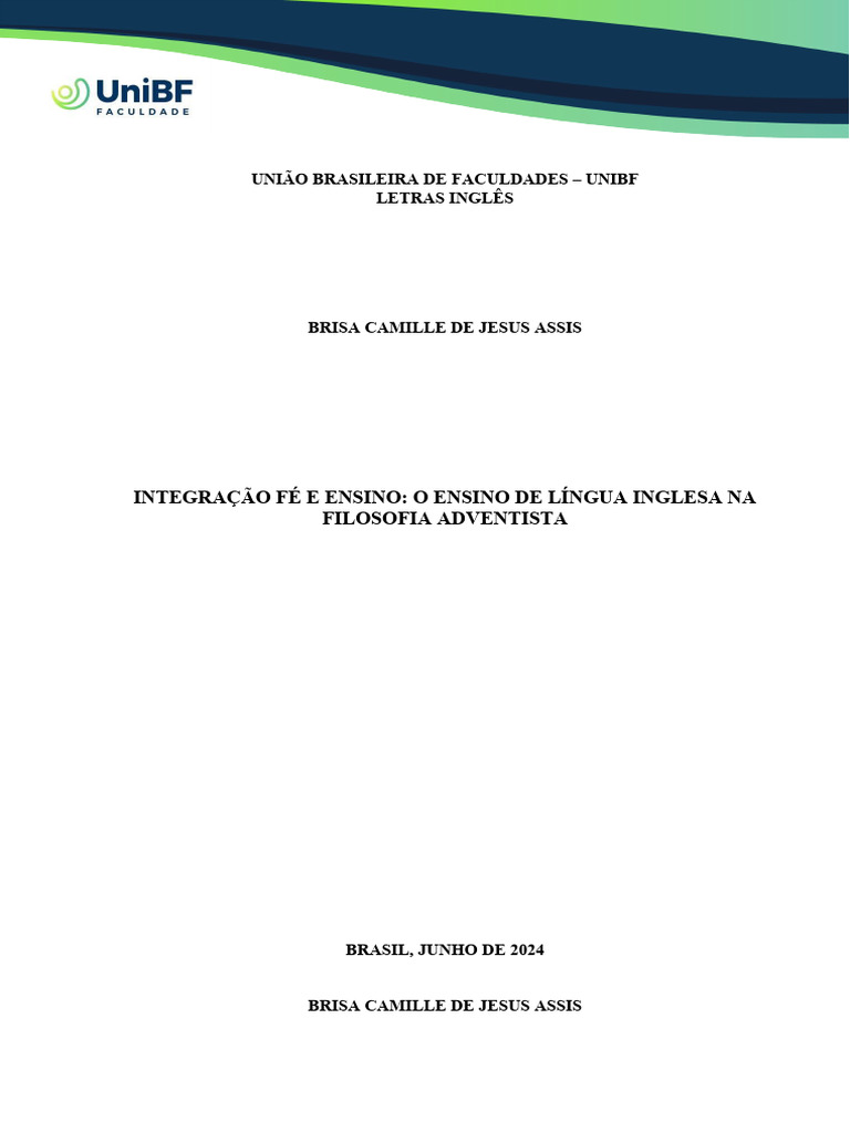 Modelo TCC Unibf 2023 | PDF | Citação | Abstract (resumo)