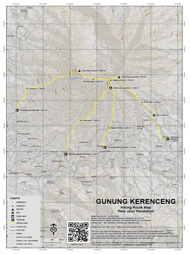 Gunung Kerenceng Hiking Route Map | PDF
