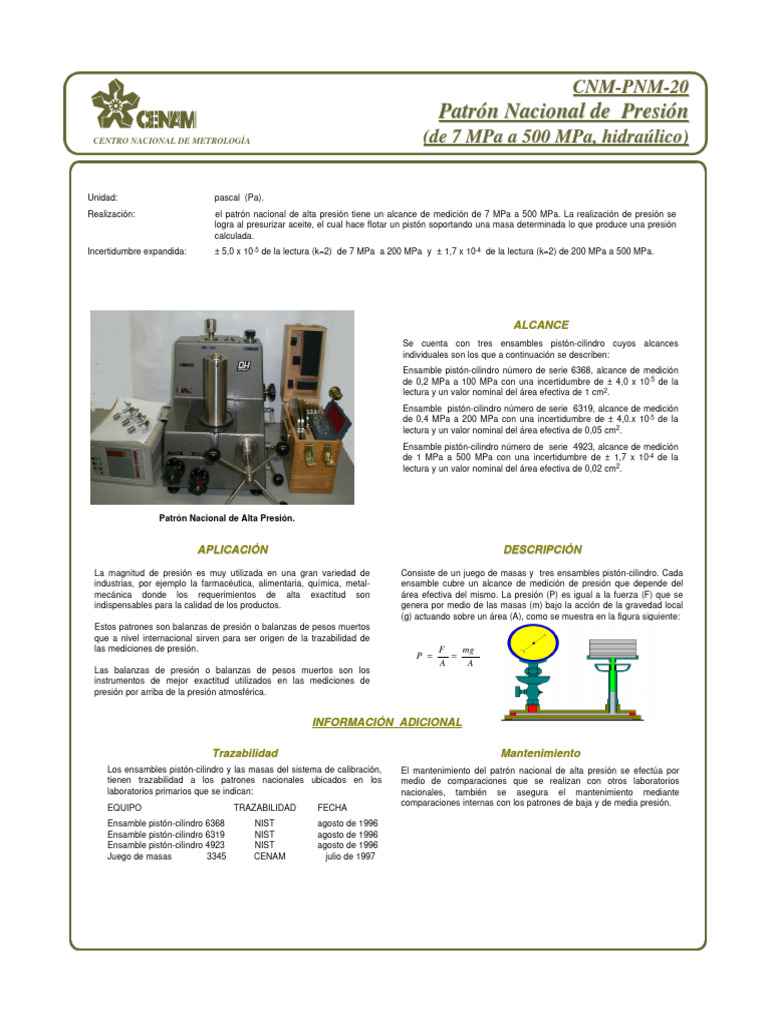CNM PNM 20 | PDF | Pascal (Unidad) | Medición