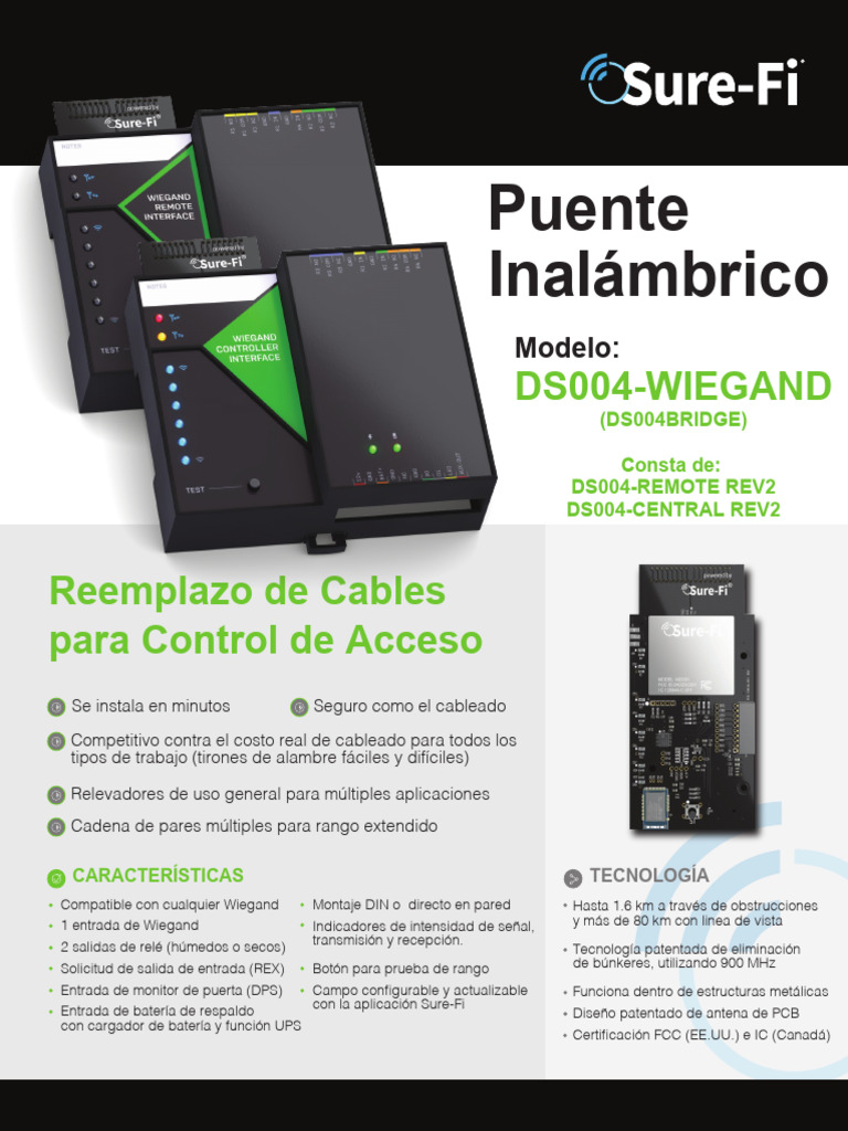 Puente Inalambrico DS004-WIEGAND (Hoja de Datos) | PDF | Inalámbrico ...