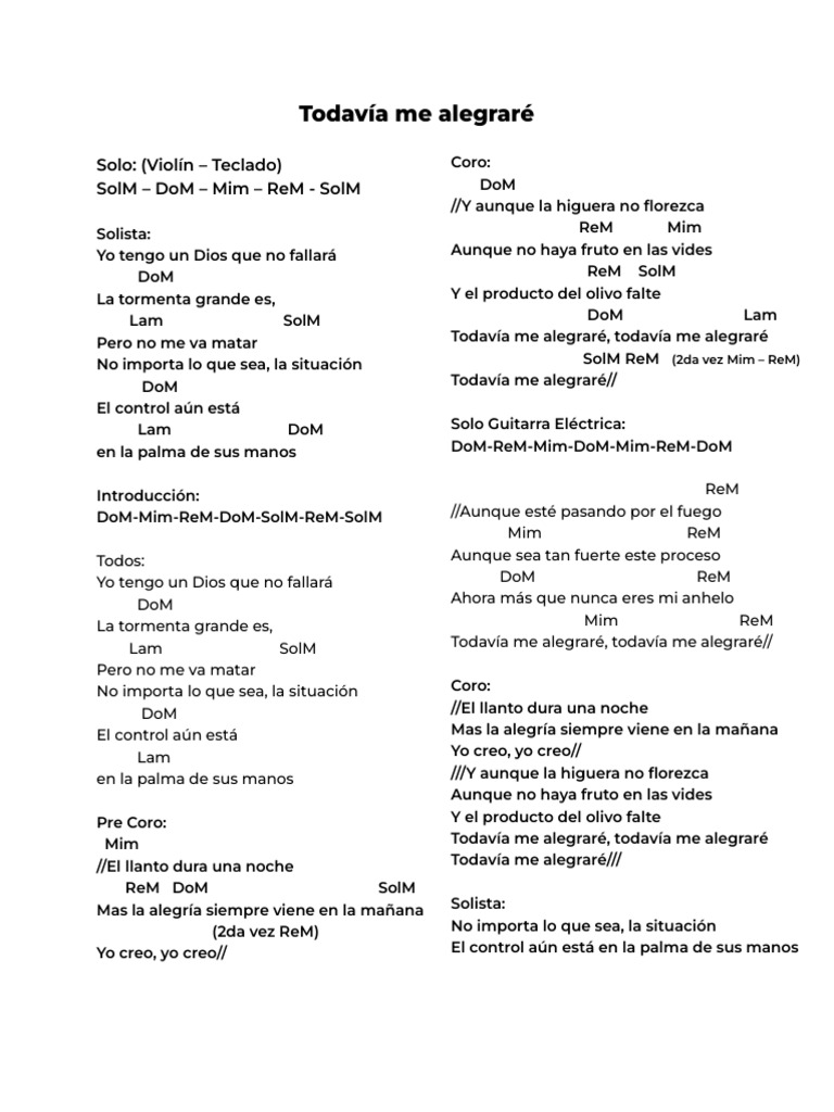 Todavía Me Alegraré | PDF