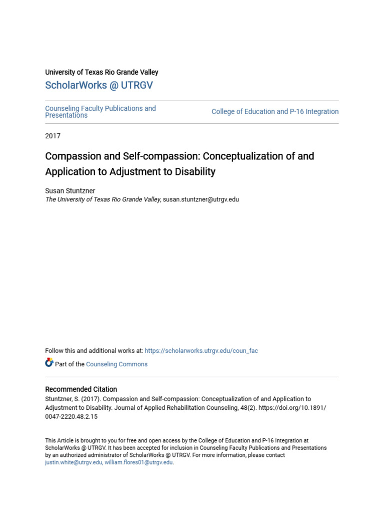 Compassion and Self-Compassion - Conceptualization of and Applicat | PDF | Psychotherapy ...