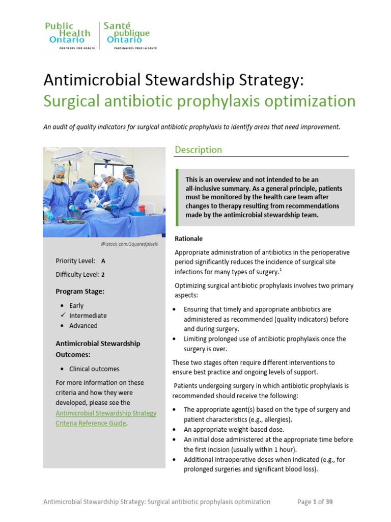 Optimize Surgical Antibiotic Prophylaxis | PDF | Surgery | Preventive ...