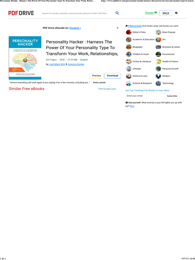 Personality HackeThe Power of Your Personality Type To Transform Your ...