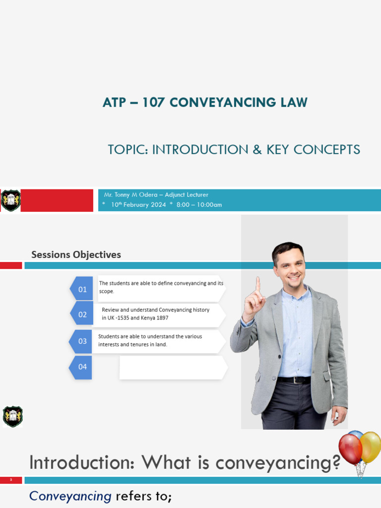 Introduction To Conveyancing 10-02-2024 | PDF | Conveyancing | Real Property Law