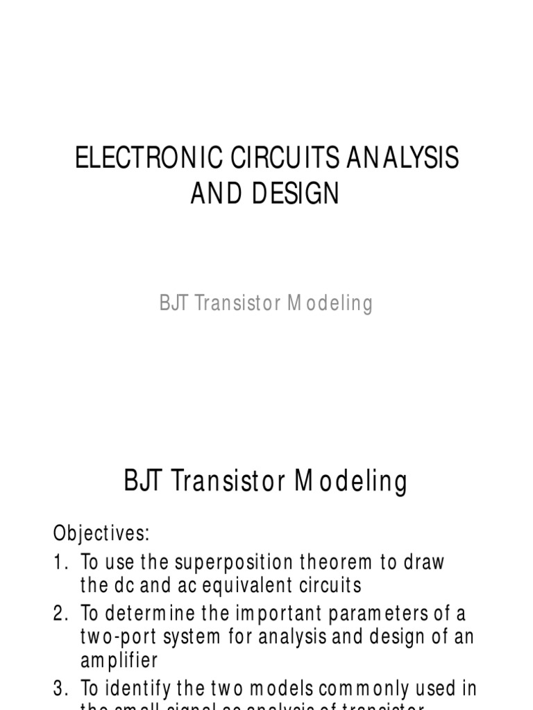 BJT Transistor Modeling | PDF | Bipolar Junction Transistor | Transistor