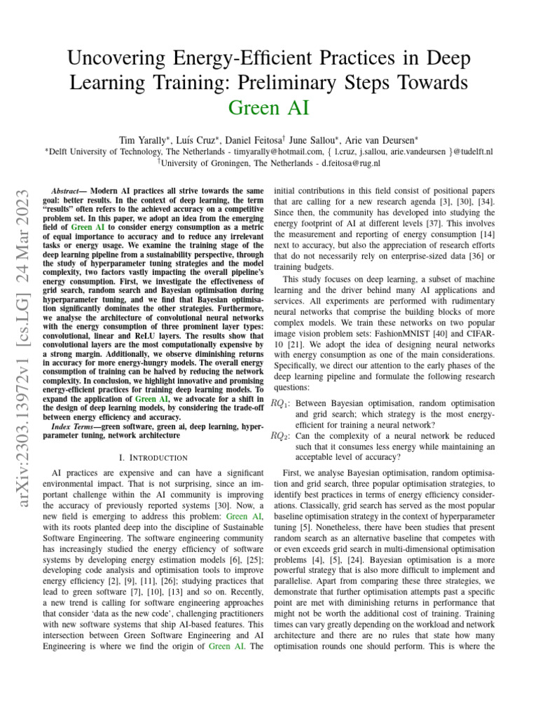 Energy-Efficient Deep Learning Practices | PDF | Artificial Neural Network | Convolution