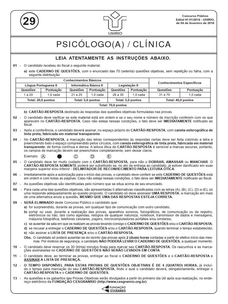 Prova 29 - Psic Logo A - CL Nica | PDF | Psicologia | Espectro do autismo