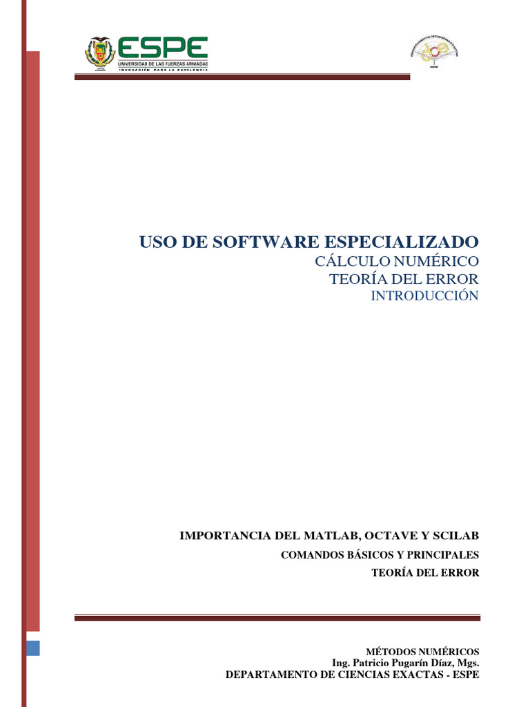 Teoría Del Error - Matlab | PDF | Función (Matemáticas) | Análisis numérico