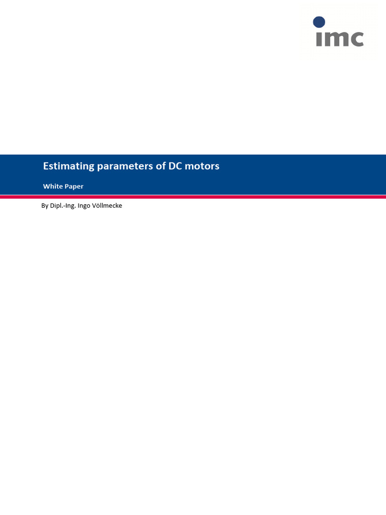 DC Motor Parameter Estimation Techniques | PDF | Low Pass Filter ...