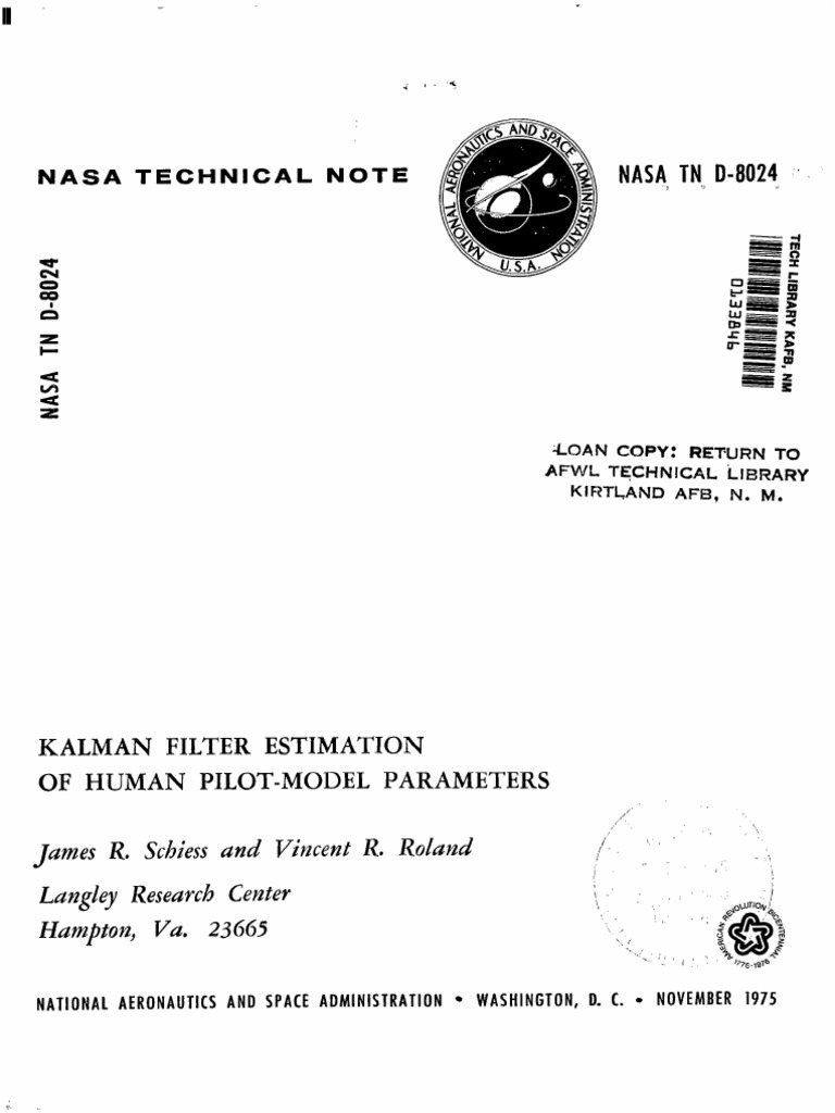 Nasa D-8024 | PDF | Errors And Residuals | Variance