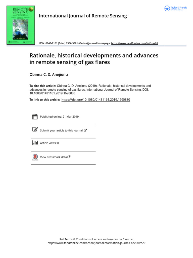 Rationale, Historical Developments and Advances in Remote Sensing of ...