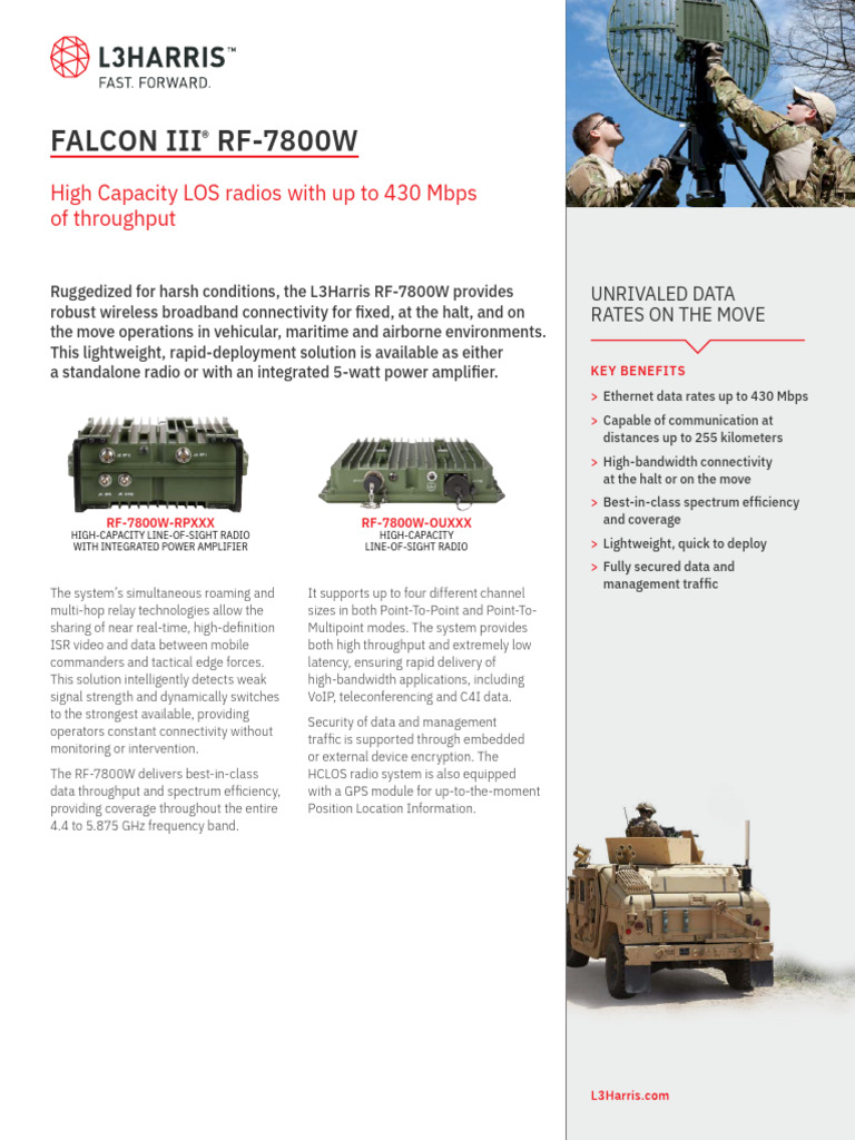 Cs Tcom RF 7800w High Capacity Los Radio Datasheet 0 | PDF | Radio ...