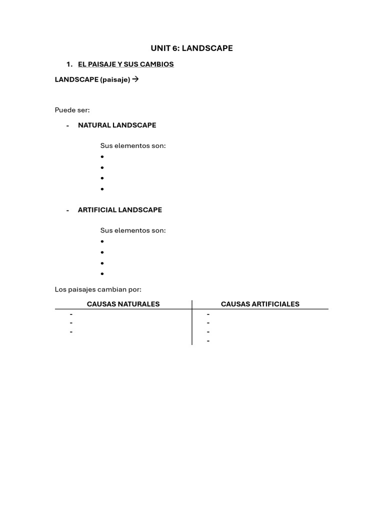 UNIT 6 para Rellenar | PDF