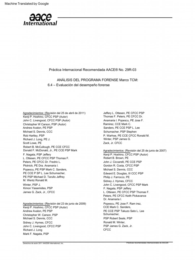 AACE Recommended Practice 29R-03 - (Espa) | PDF | Programación de ...