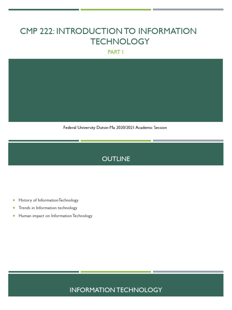 2022 - CMP 222 - Part 1 - Slides | PDF | Information Technology ...