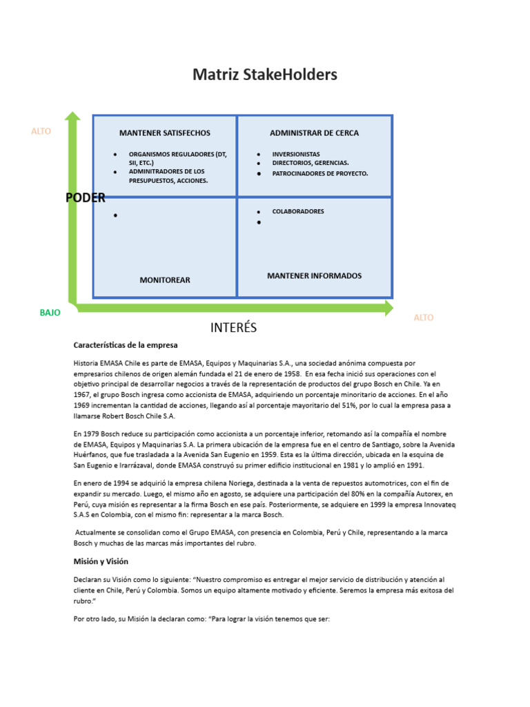 Matriz StakeHolders | PDF | Business | Chile