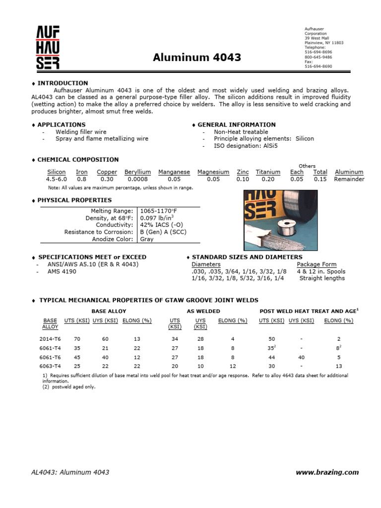 Al 4043 | PDF | Welding | Construction