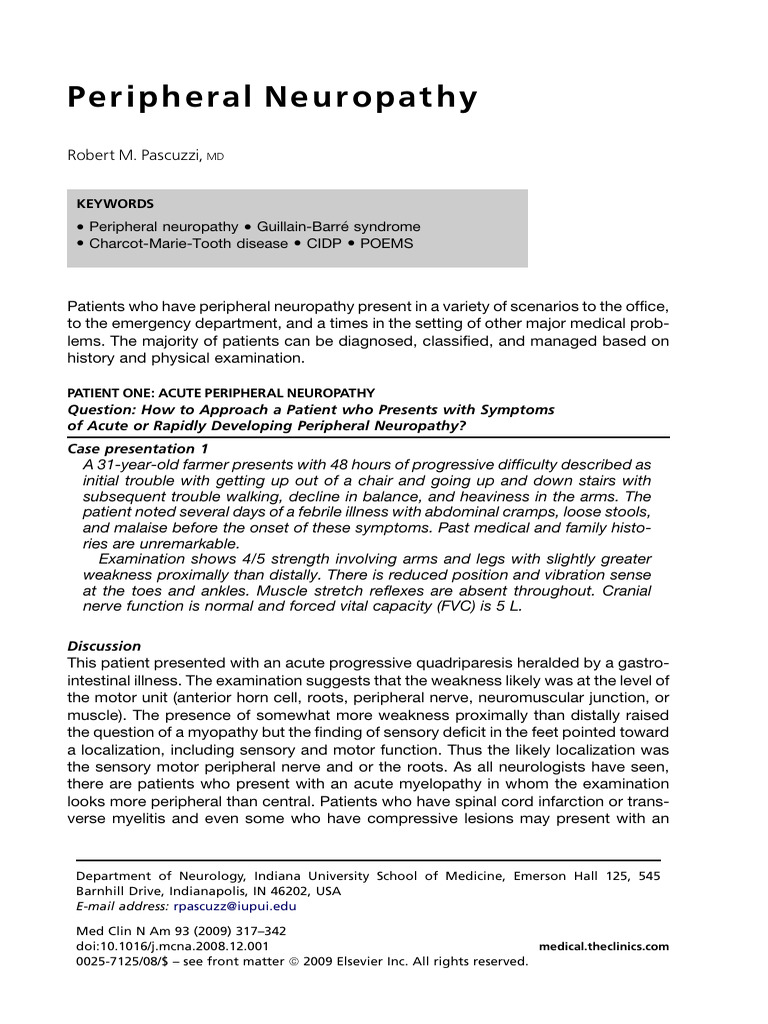 Peripheral Neuropathy2009 Clinics | PDF | Peripheral Neuropathy | Myelin