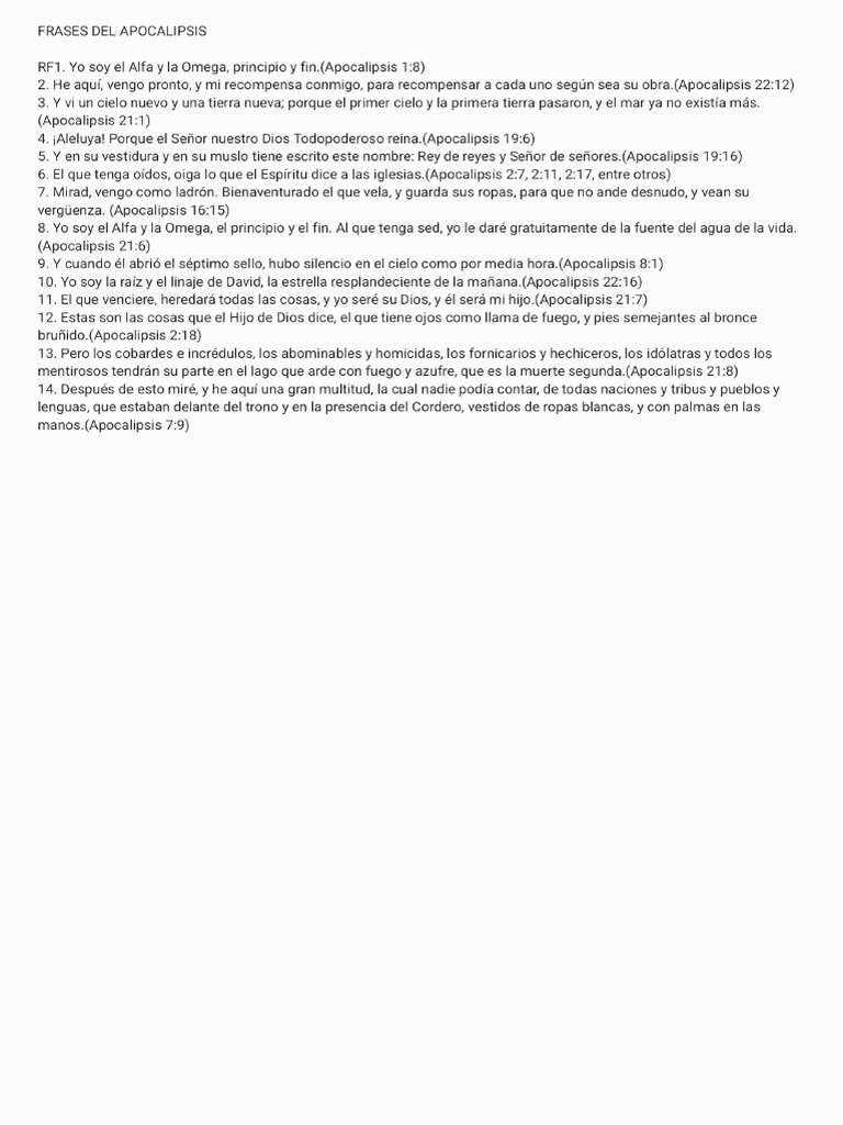 Frases Del Apocalipsis - 240505 - 230101 | PDF