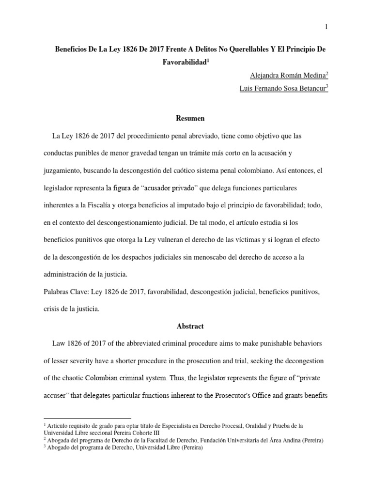 Beneficios de La Ley 1826 de 2017 | PDF | Debido al proceso | Queja