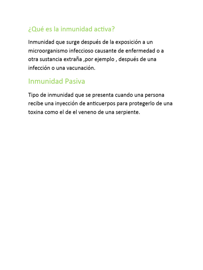 Qué Es La Inmunidad Activa | PDF Qué Es La Inmunidad Activa | PDF