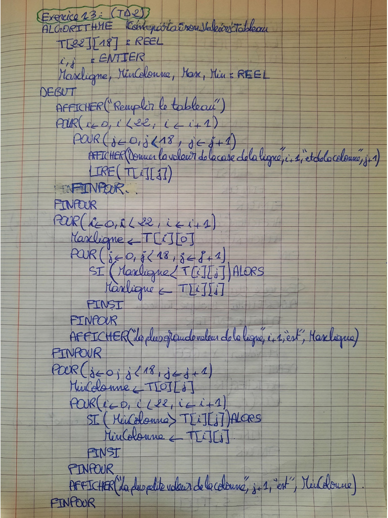 Exercice 13 TD2 | PDF