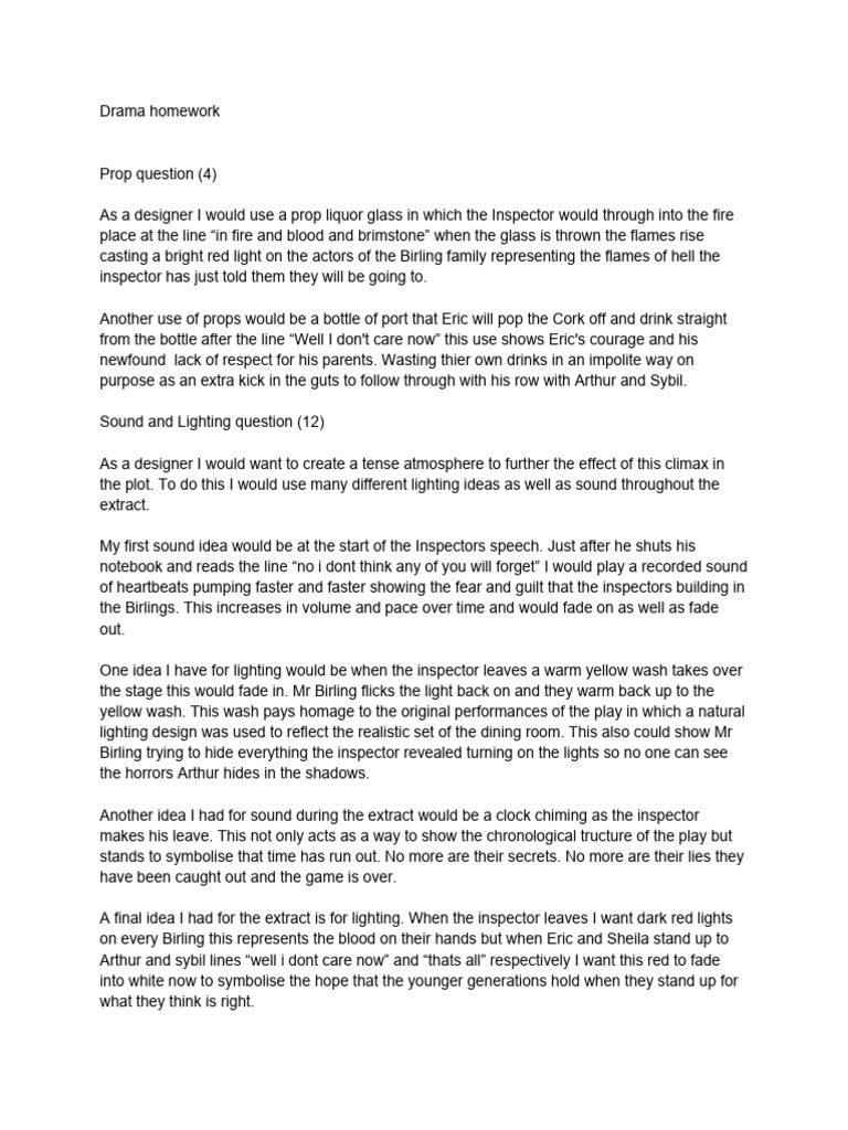 Drama Homework 21st March | PDF | Mystery, Thriller & Crime Fiction ...