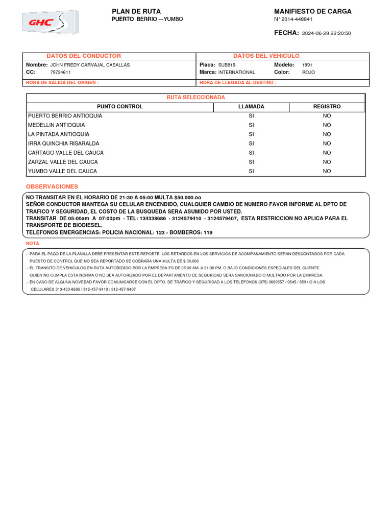 Plan de Ruta | PDF | Transporte