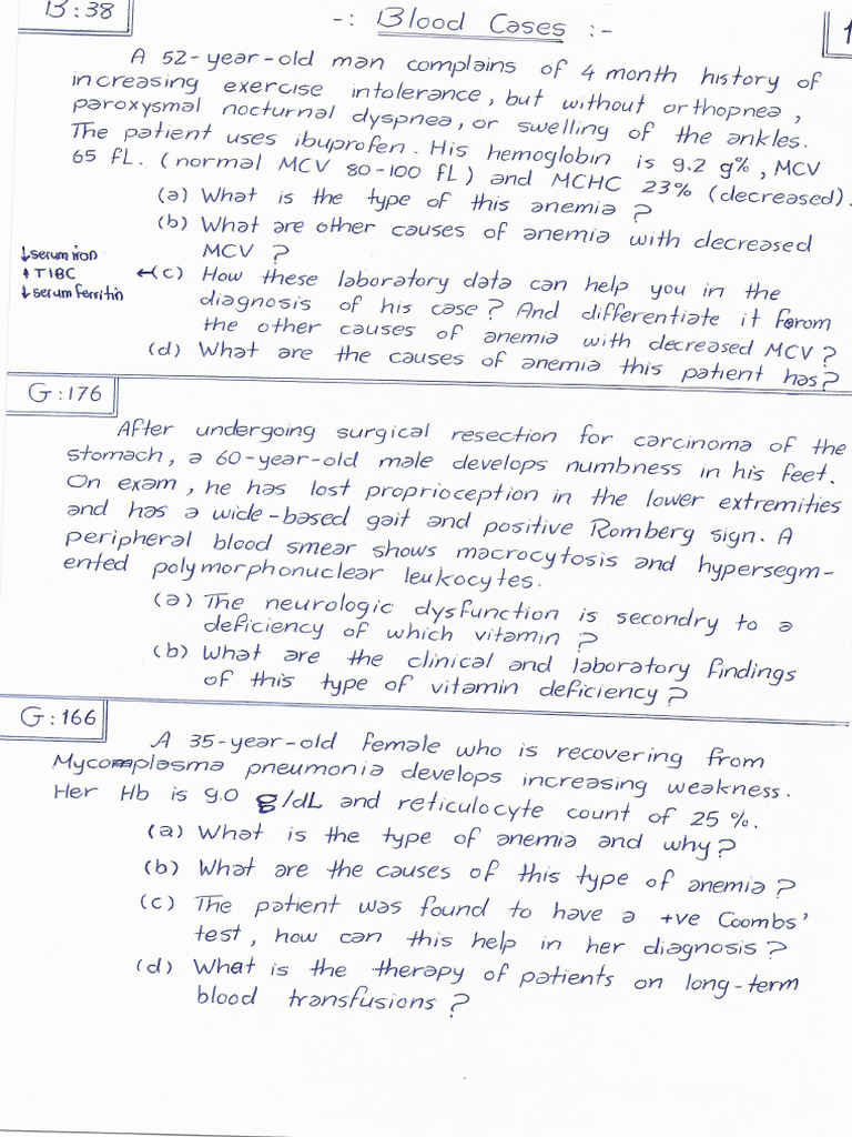 Neuro and Blood Cases (Internal Medicine) | PDF