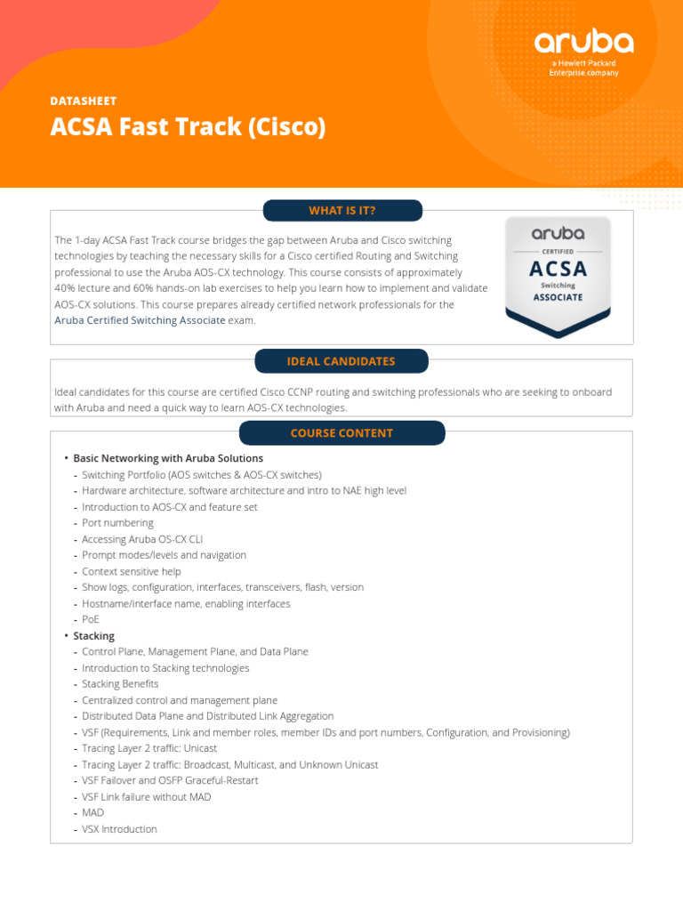 06-01 - DS - ACSA Fast Track From Cisco - DS - ACSA Fast Track From Cisco | PDF | Computer ...