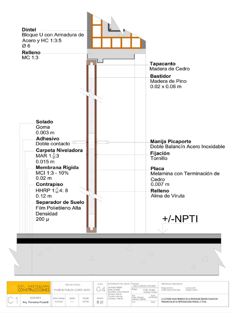 G4 Puerta Interior Corte Vertical R01 | PDF