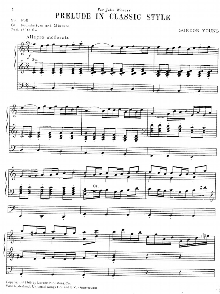 Gordon Young Prelude in Classic Style | PDF