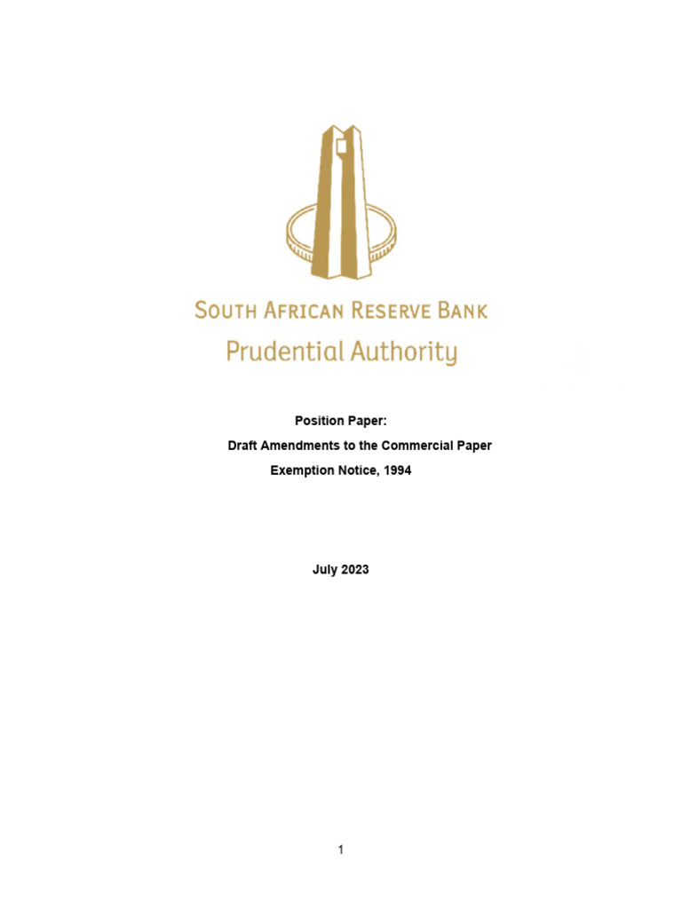 Annexure B - Draft Position Paper - Industry Questionnaire CP Exemption ...